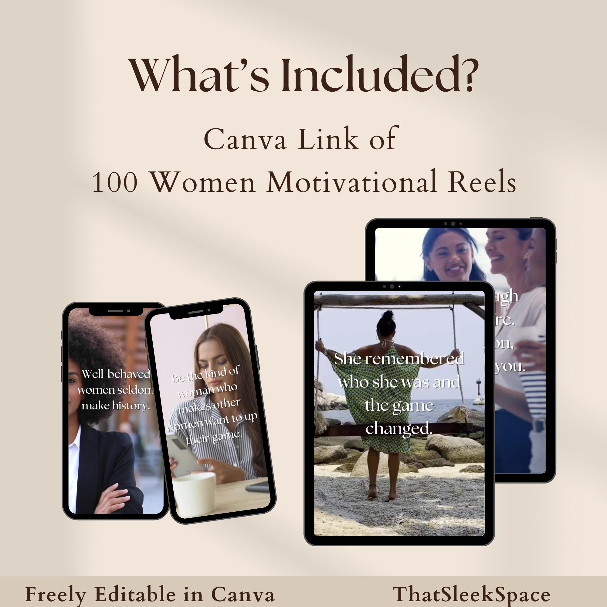 100 Empowering Women Reels Bundle L Quotes Pack I for Instagram Reels ...