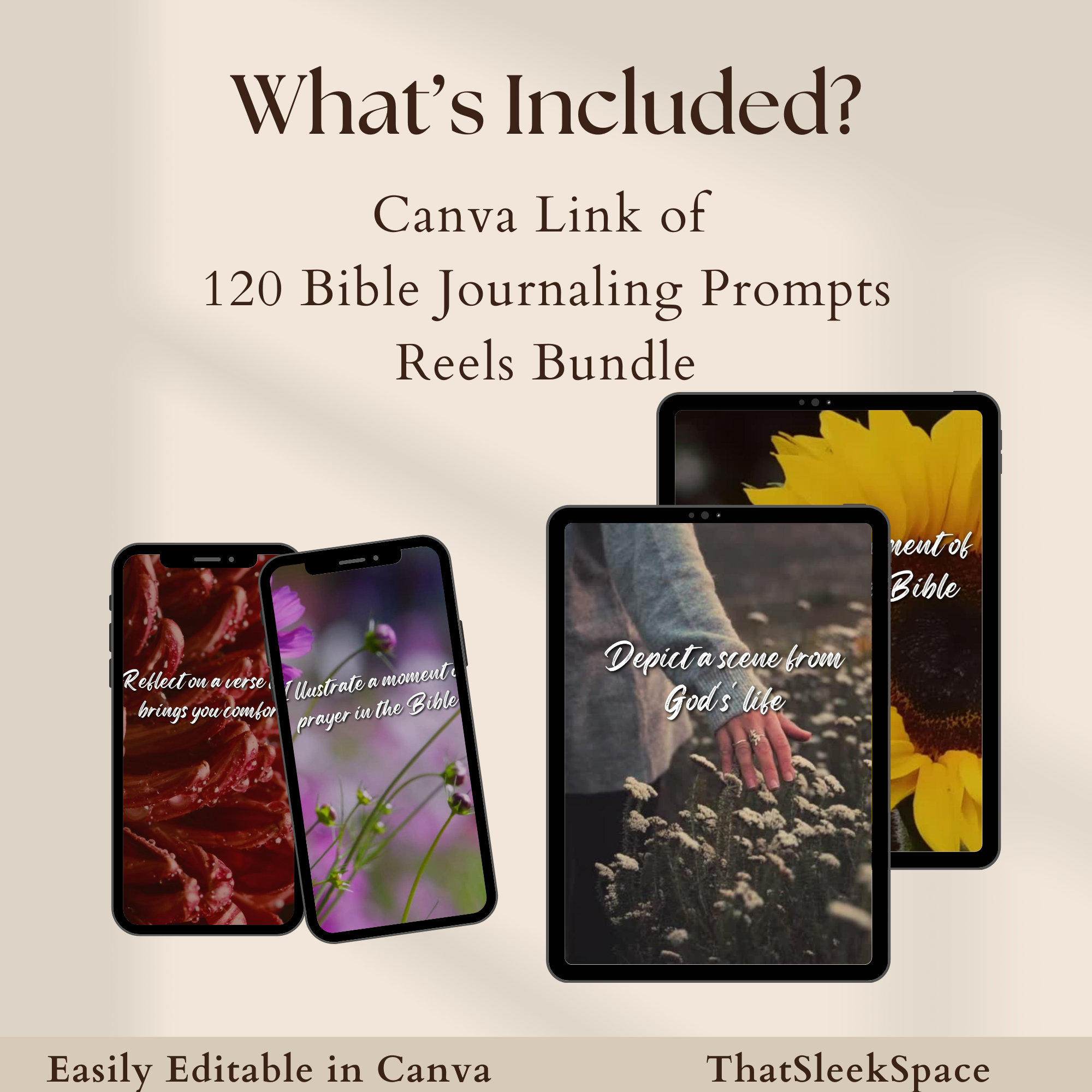 120 Bible Journal Prompts Daily Reels Bible Verse Reels Bundle I ...