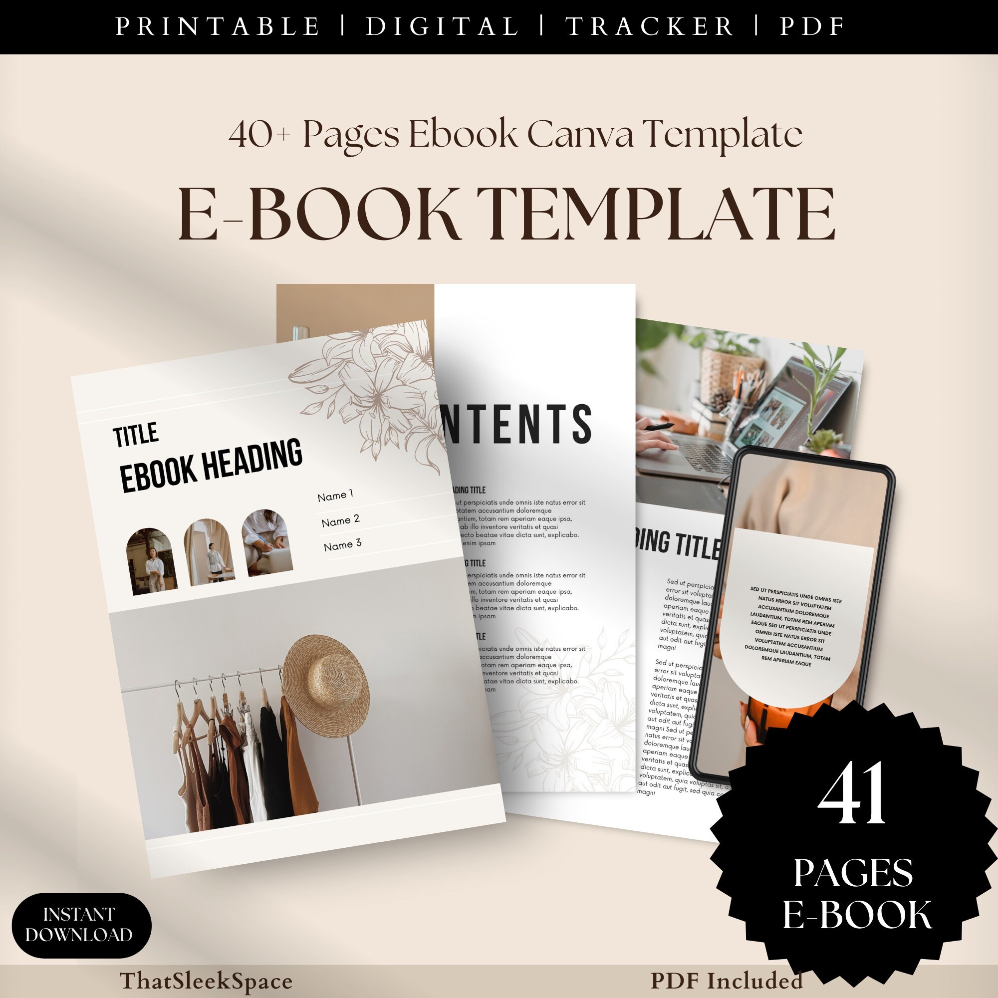 Ebook Template Canva Editable Aesthetic Ebook Canva Template Workbook ...