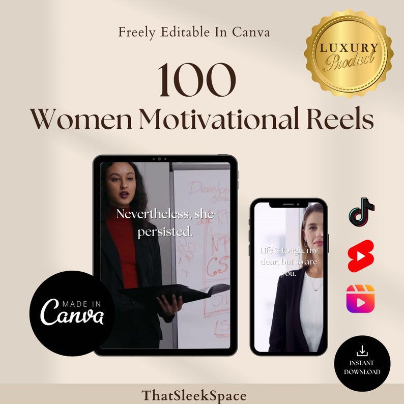 100 Empowering Women Reels Bundle L Quotes Pack I for Instagram Reels ...