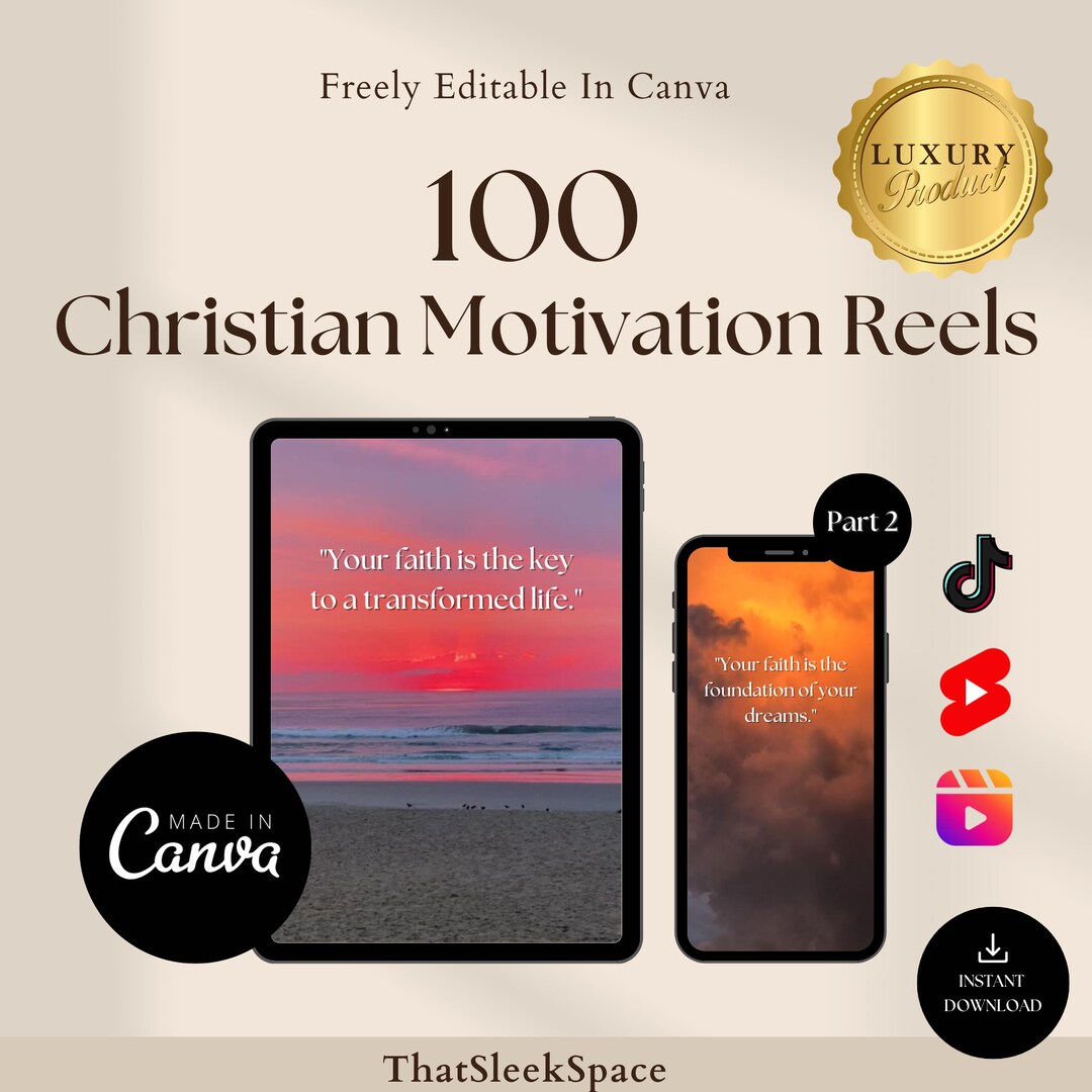 100 Christian Motivational Videos | Reels Bundle I for Instagram Reels ...