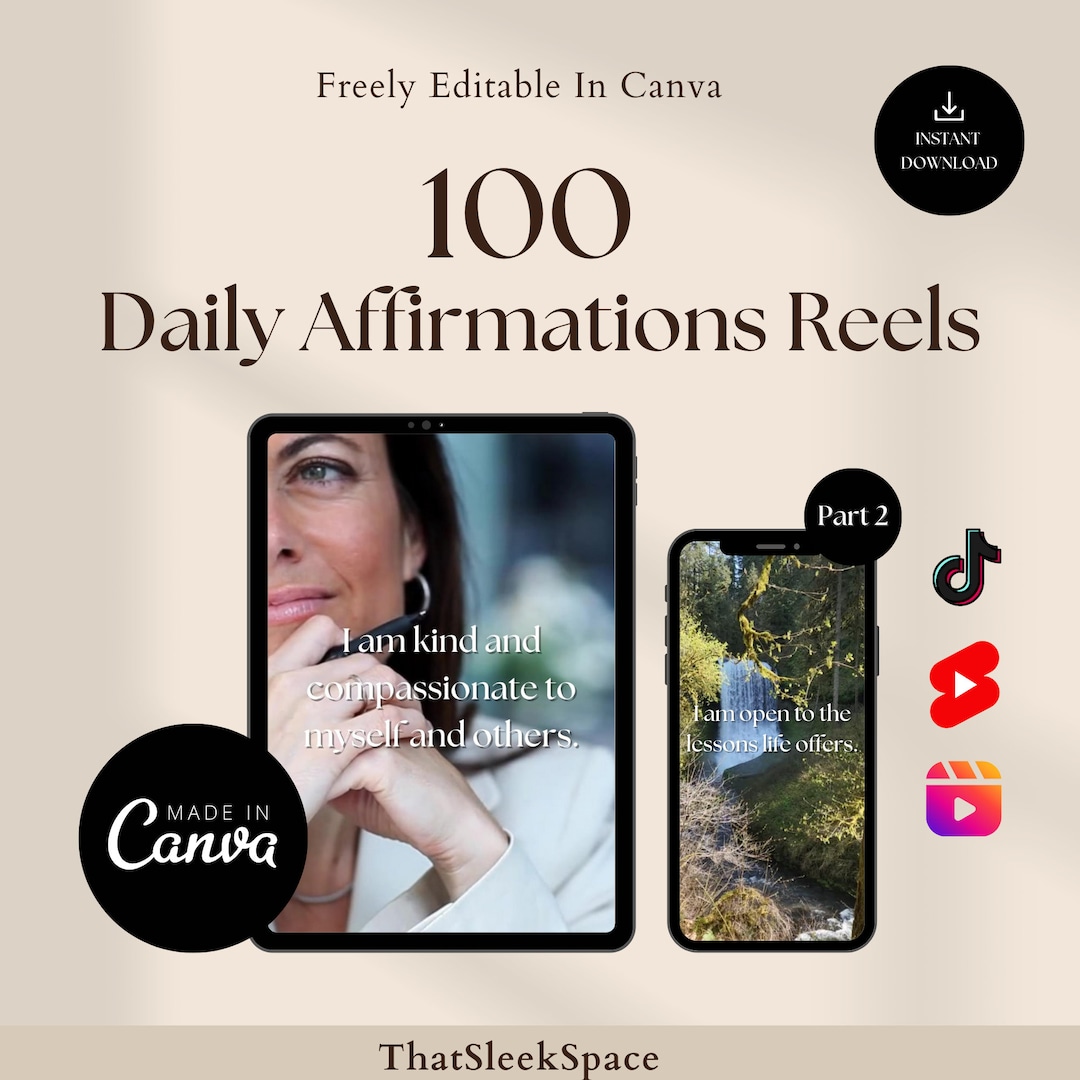 100 Daily Affirmations Instagram Reels Videos L Affirmation Video ...