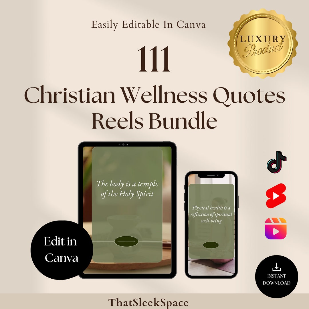111 Christian Wellness Quotes Reels Bundle Christian Reels Bundle ...