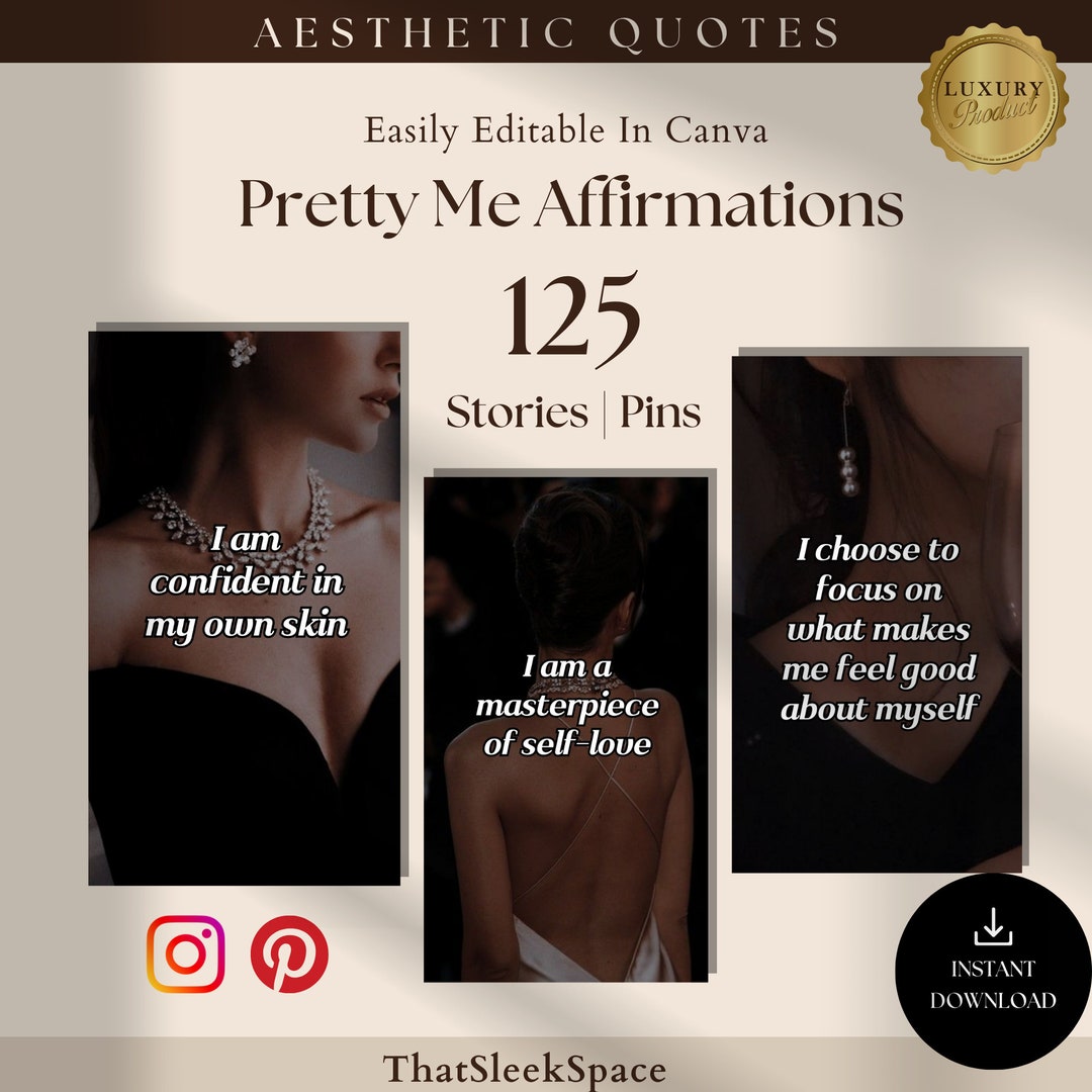 125 Pretty Me Affirmations IG Story Bundle | Pinterest Pins | Done for ...