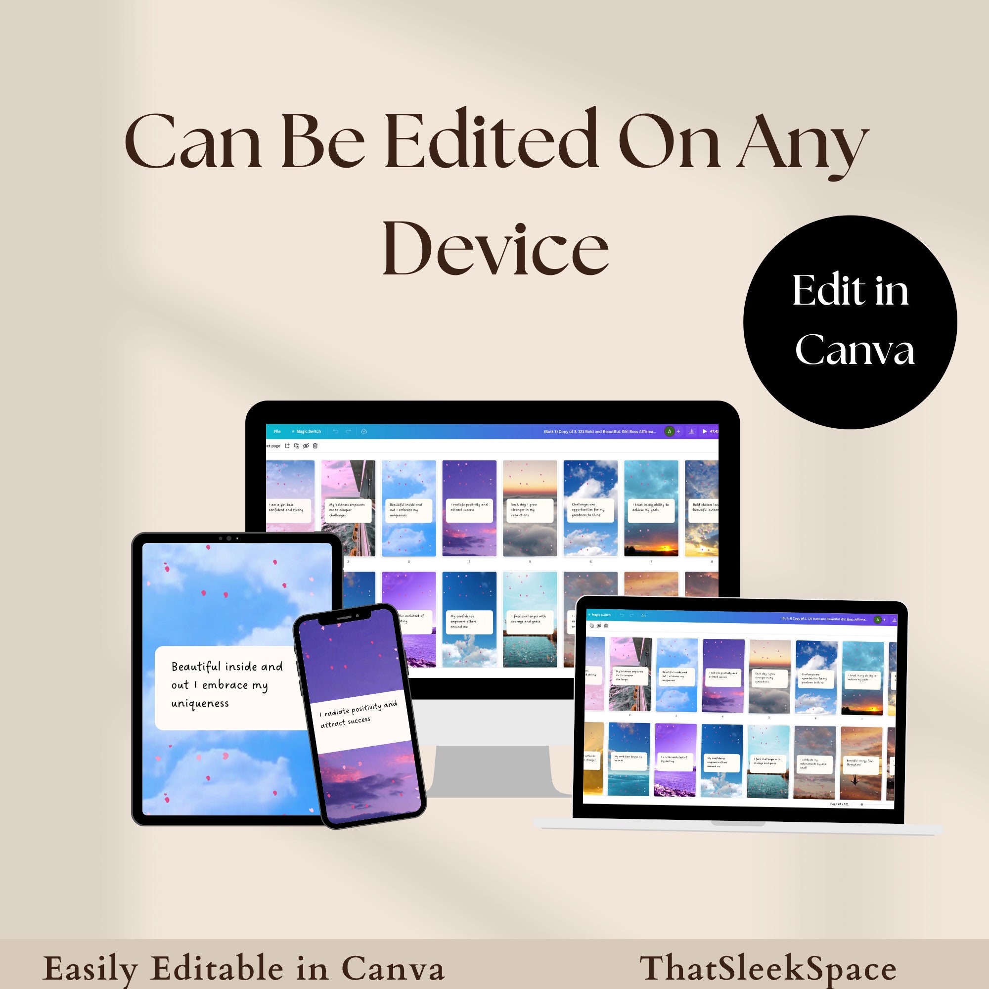 121 Bold and Beautiful Girl Boss Affirmations L Reels Bundle I ...