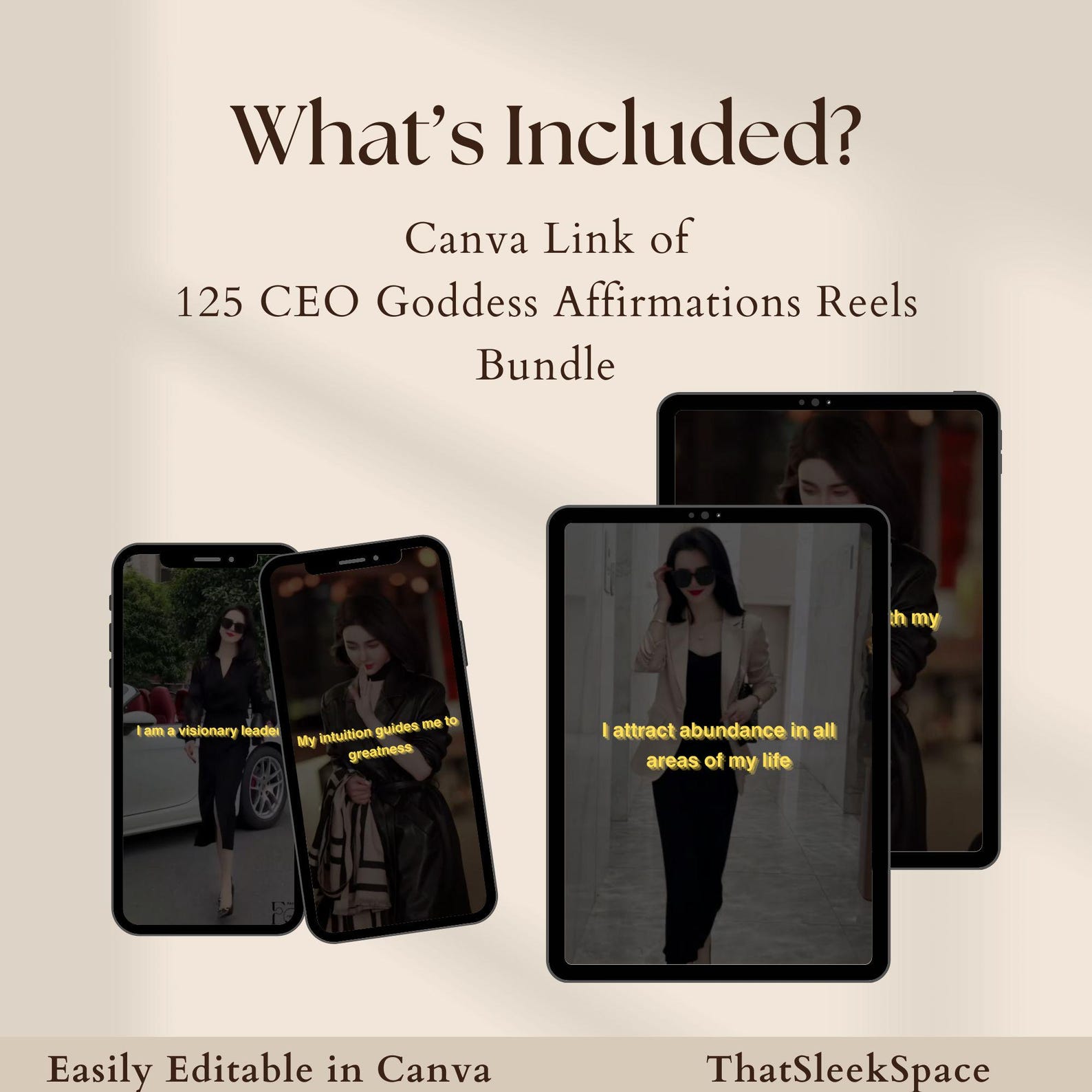 125 CEO Goddess Affirmations Reels Bundle Reels Pack Viral Instagram ...