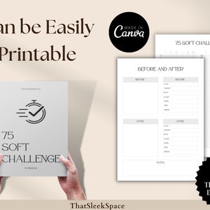 Canva Editable 75 Soft Challenge Tracker Bundle | Printable | Daily 75 ...
