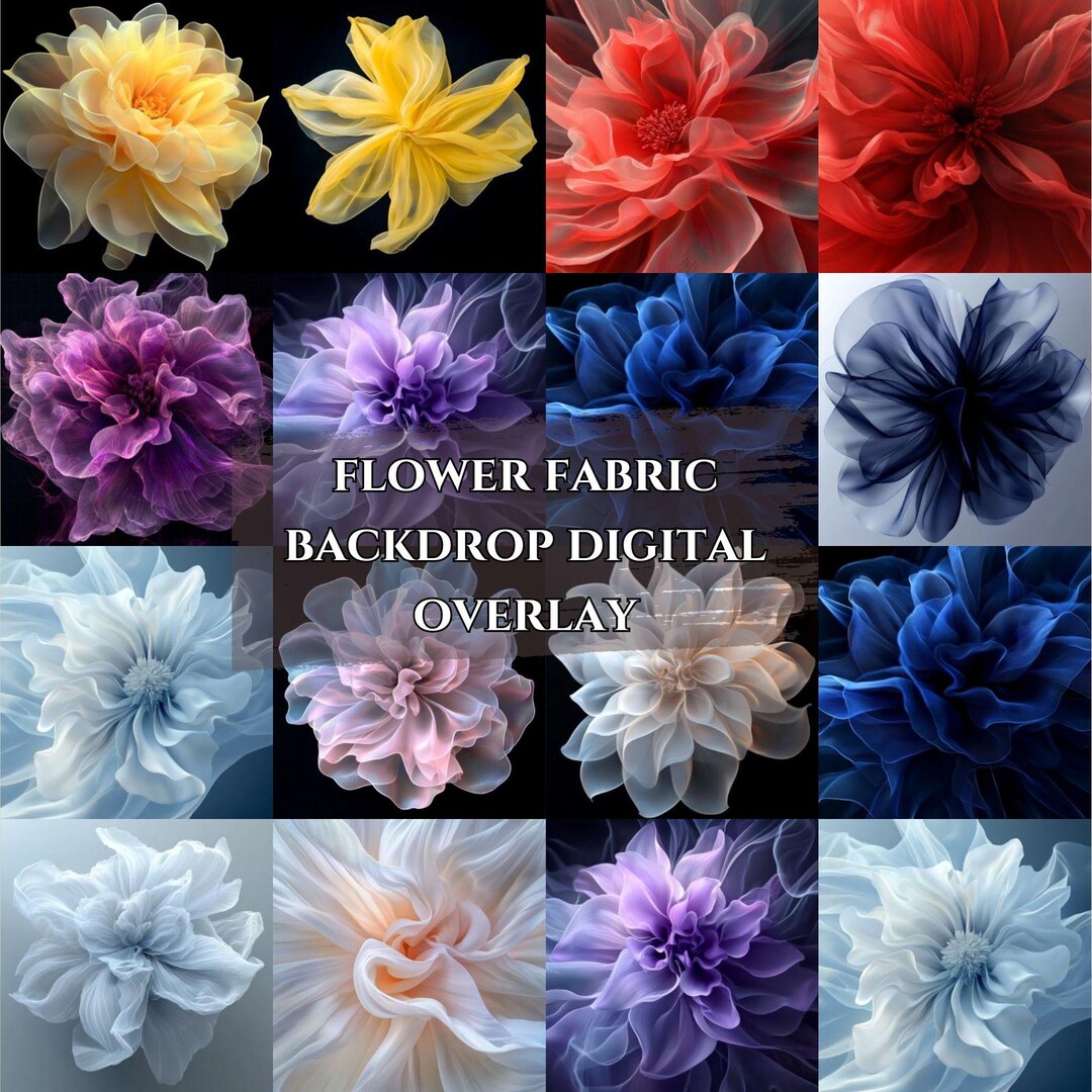 Flowy Fabric Flower Maternity Backdrop Overlays for Composite ...
