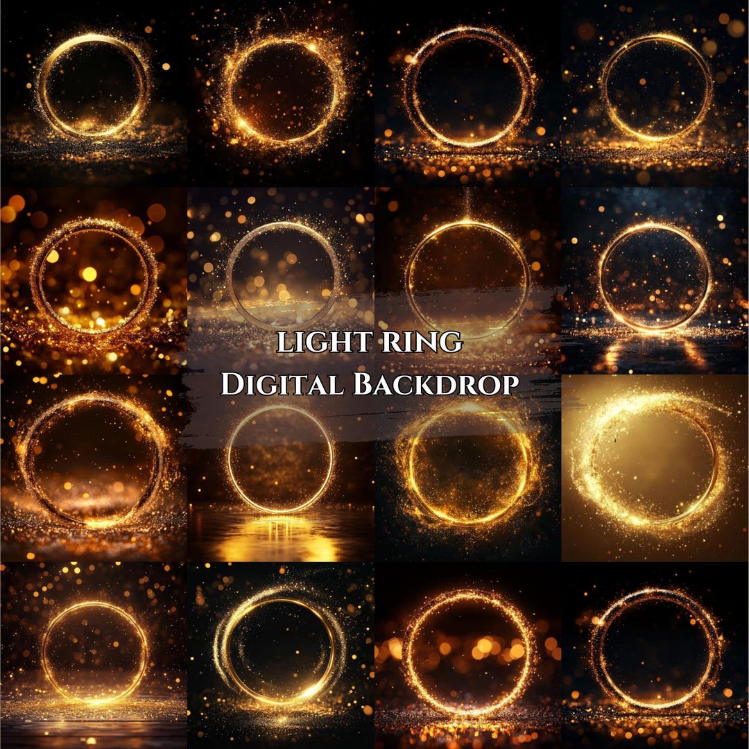 LIGHTS BOKEH Overlays Gold Maternity Rings Circle Overlays Christmas ...