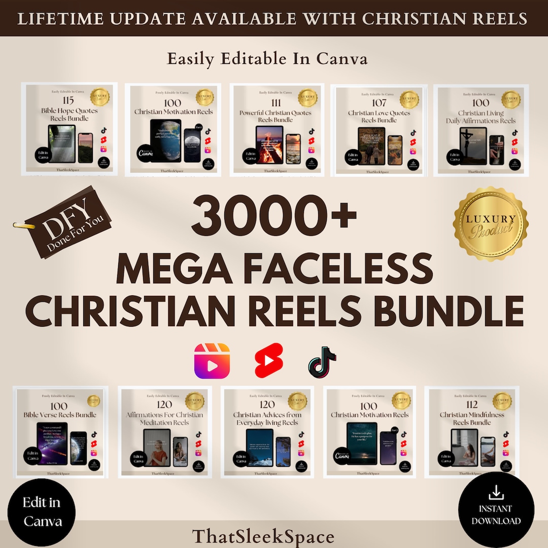 3000+ MEGA Christian Reels Bundle | Bible Quotes Lifetime Update I ...