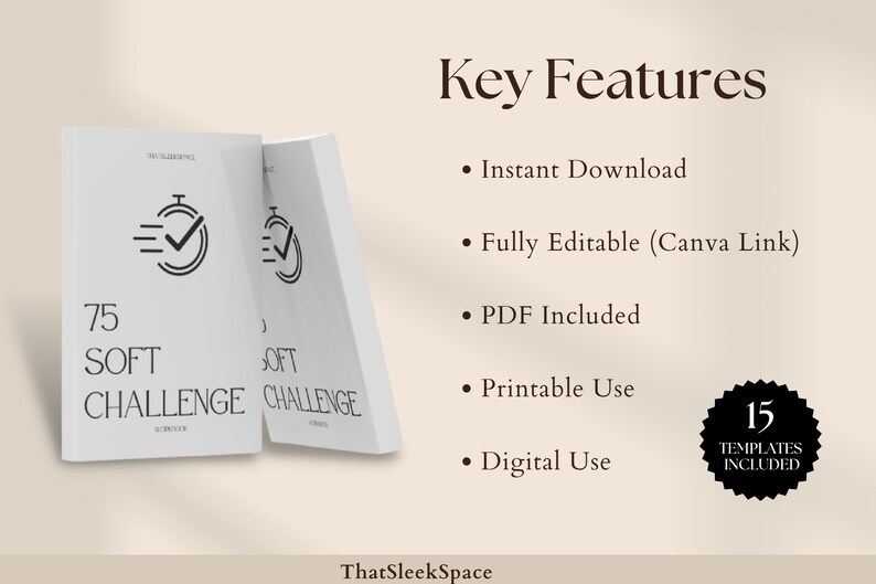 Canva Editable 75 Soft Challenge Tracker Bundle Printable Daily 75 Soft ...