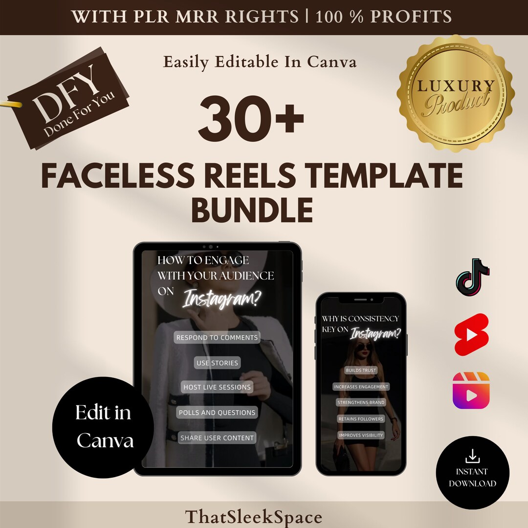 30 Faceless Templates Videos Aesthetic Videos | Master Resell Rights ...