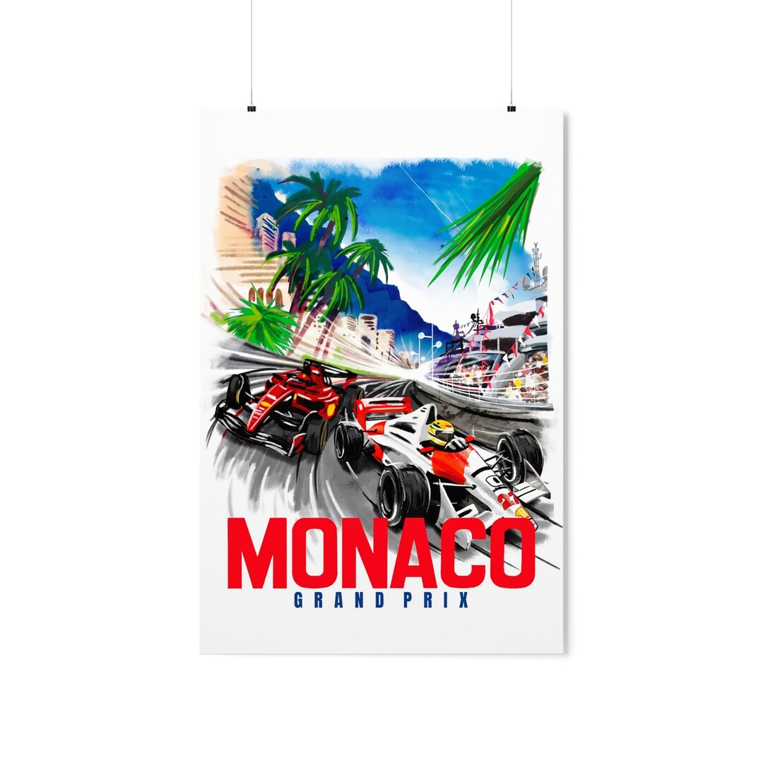 Formula 1 Monaco Grand Prix Poster Ayrton Senna F1 - Etsy