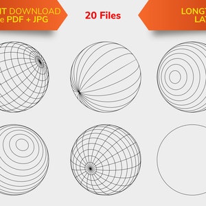 Sphere Wireframe Reference for Drawing Longtitude and Latitude Lines ...