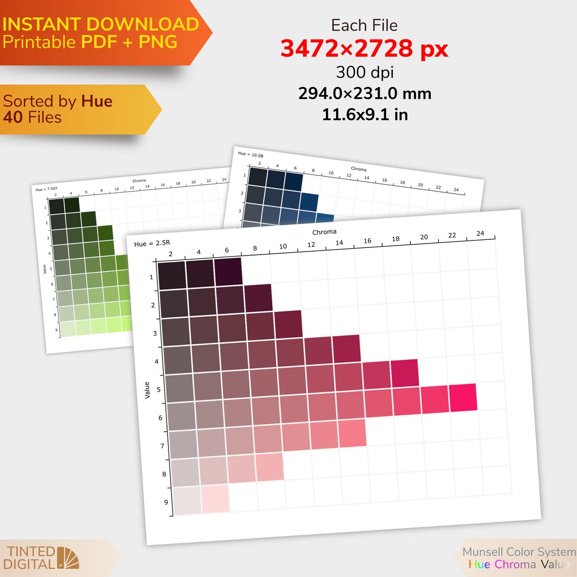 Munsell Color System Charts, Color Reference, Color Matching, Printing ...