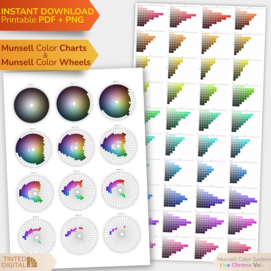 Munsell Color Charts and Wheels, Munsell Bundle, Color Reference ...