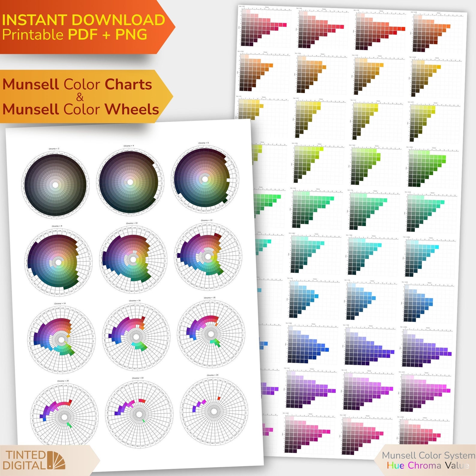 Munsell Color Charts and Wheels, Munsell Bundle, Color Reference ...