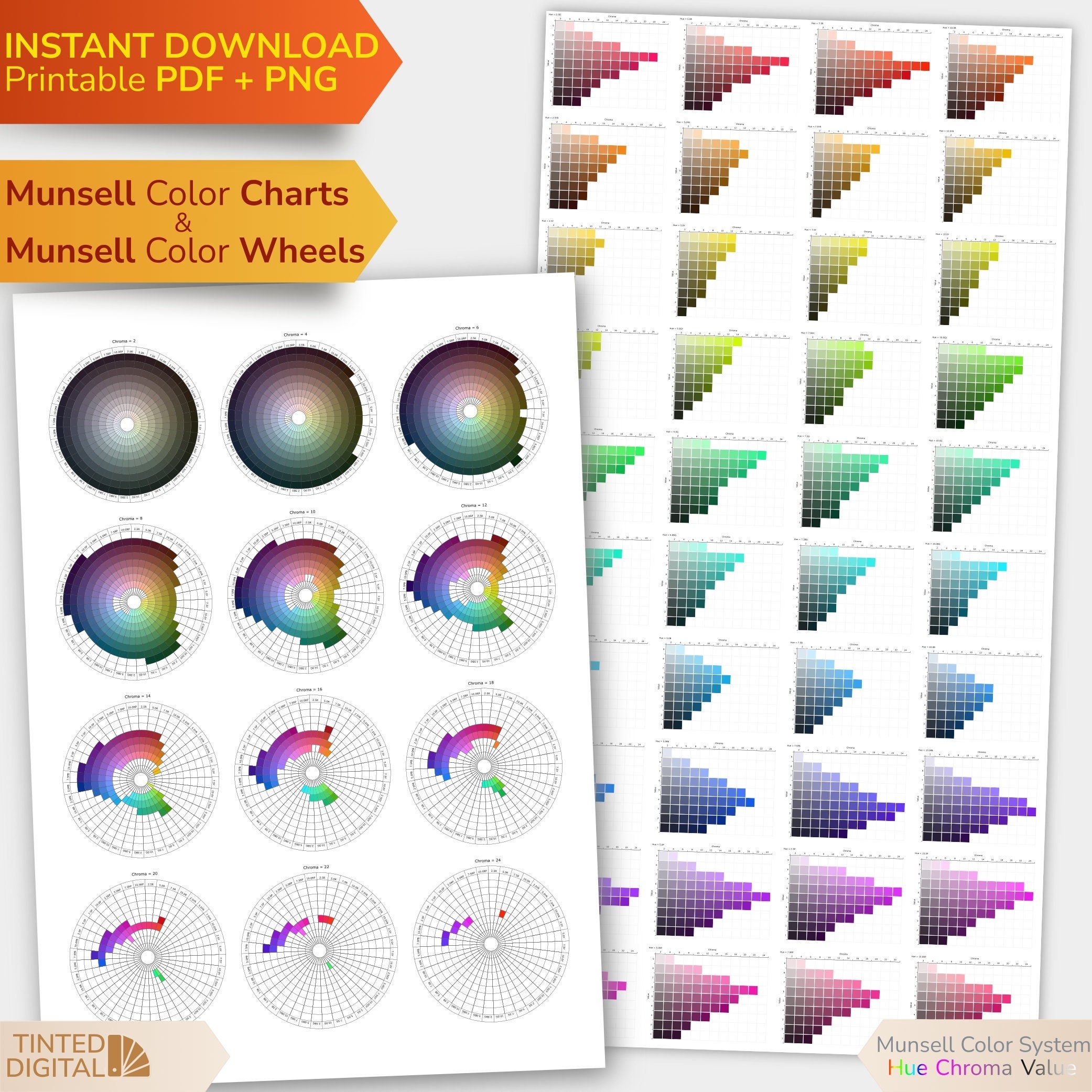 Munsell Color Charts and Wheels, Munsell Bundle, Color Reference ...