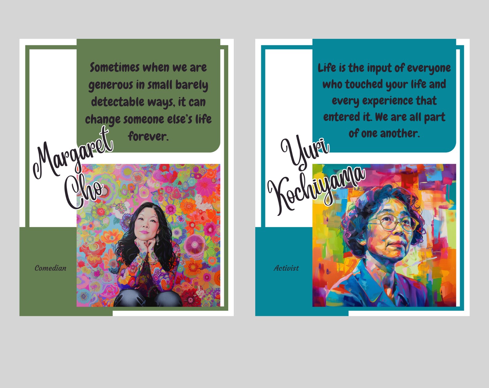 Famous Asian American Icons Posters set of 25, Famous Pacific Islanders ...