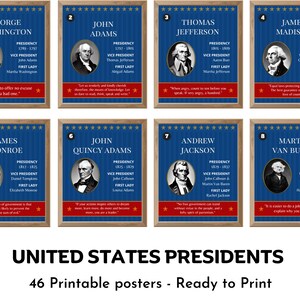 US Presidents Posters, United States Presidents, American Presidents ...