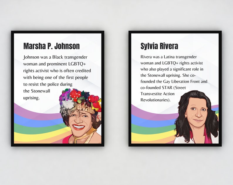 LGBTQ Stonewall Leaders (set of 4 Posters), LGBTQ History, Pride Month ...