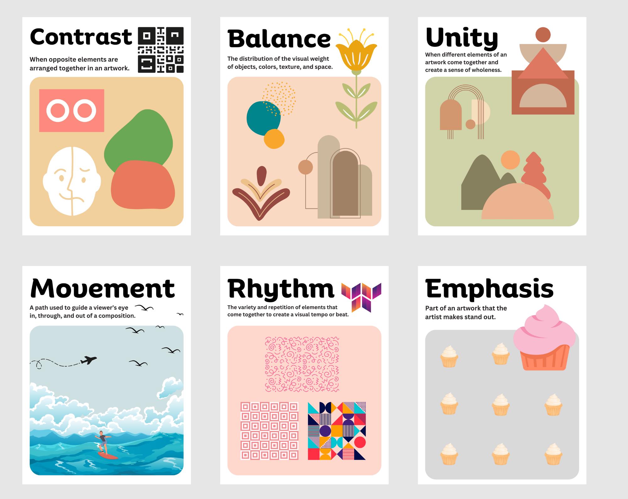 Elements of Art and Principles of Design Posters Bundle, Art Classroom ...