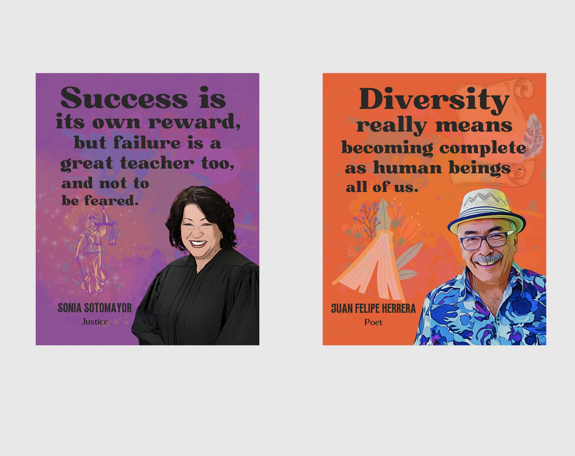 Hispanic Heritage Month, Remarkable Hispanic Leaders Posters -rainbow ...