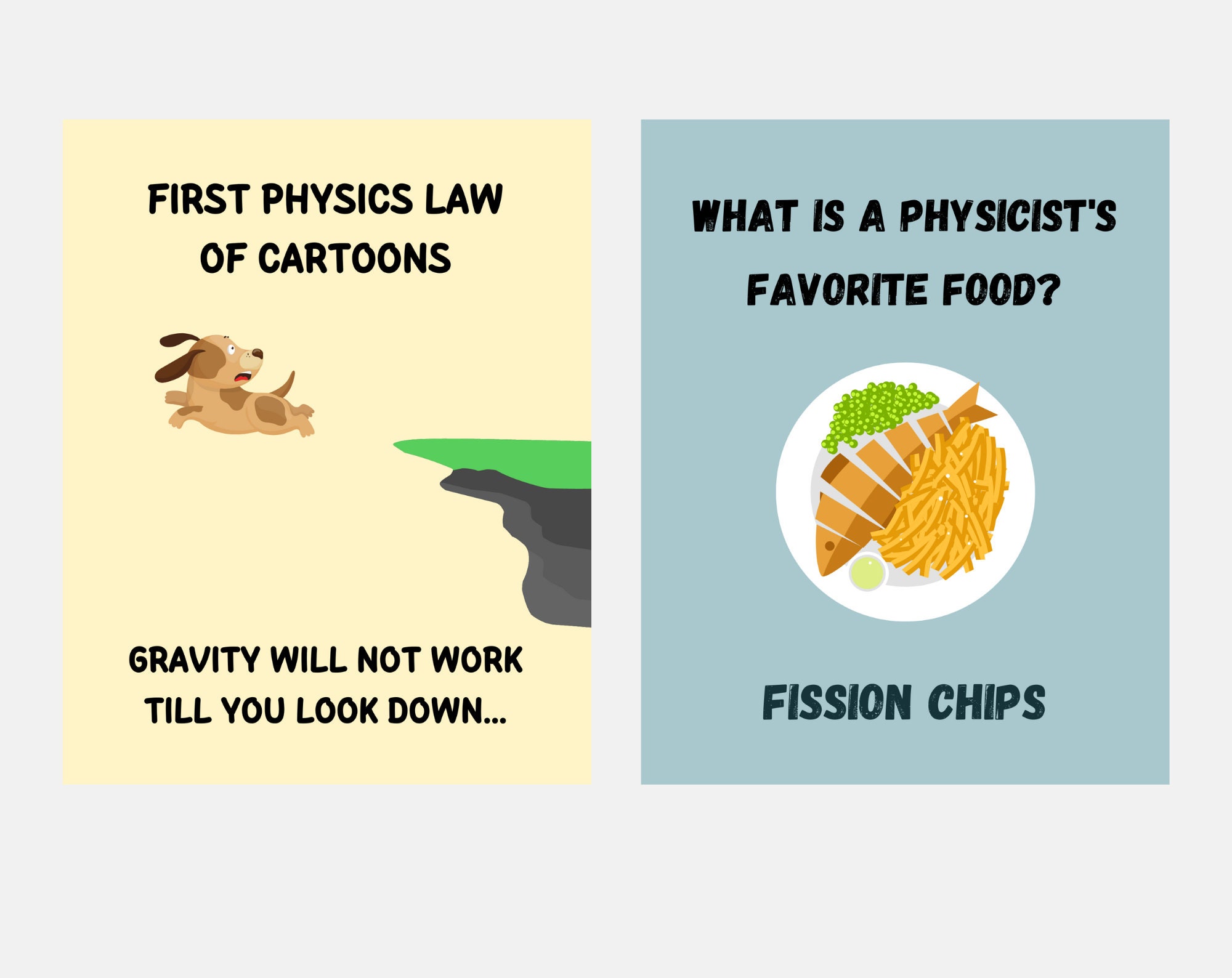 Funny Science Puns Posters set of 8, Physics Puns Posters, Physics ...