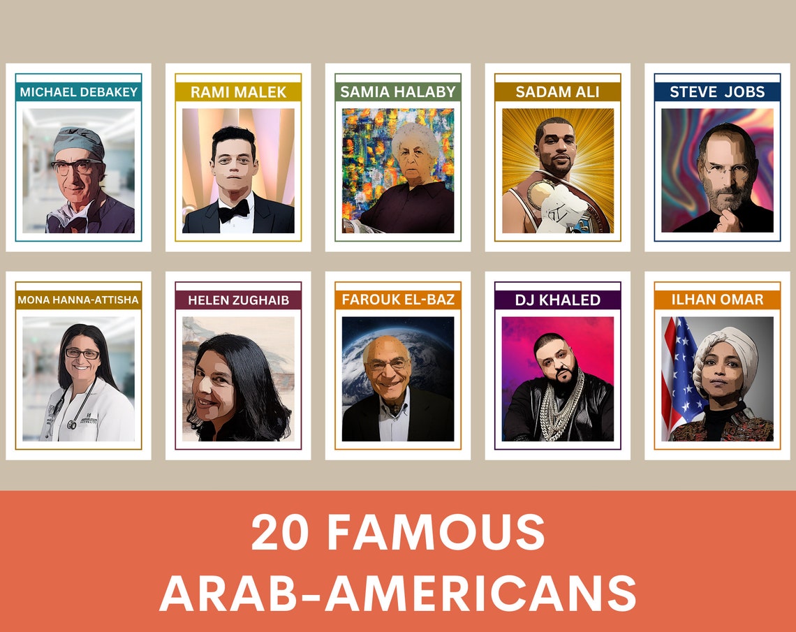 Famous Arab Americans Posters set of 20, Arab American Heritage Month ...