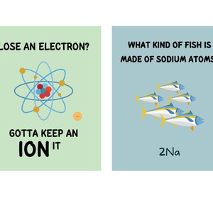 Vol4 (set of 8) Funny Science Puns Posters, Chemistry Puns Posters ...
