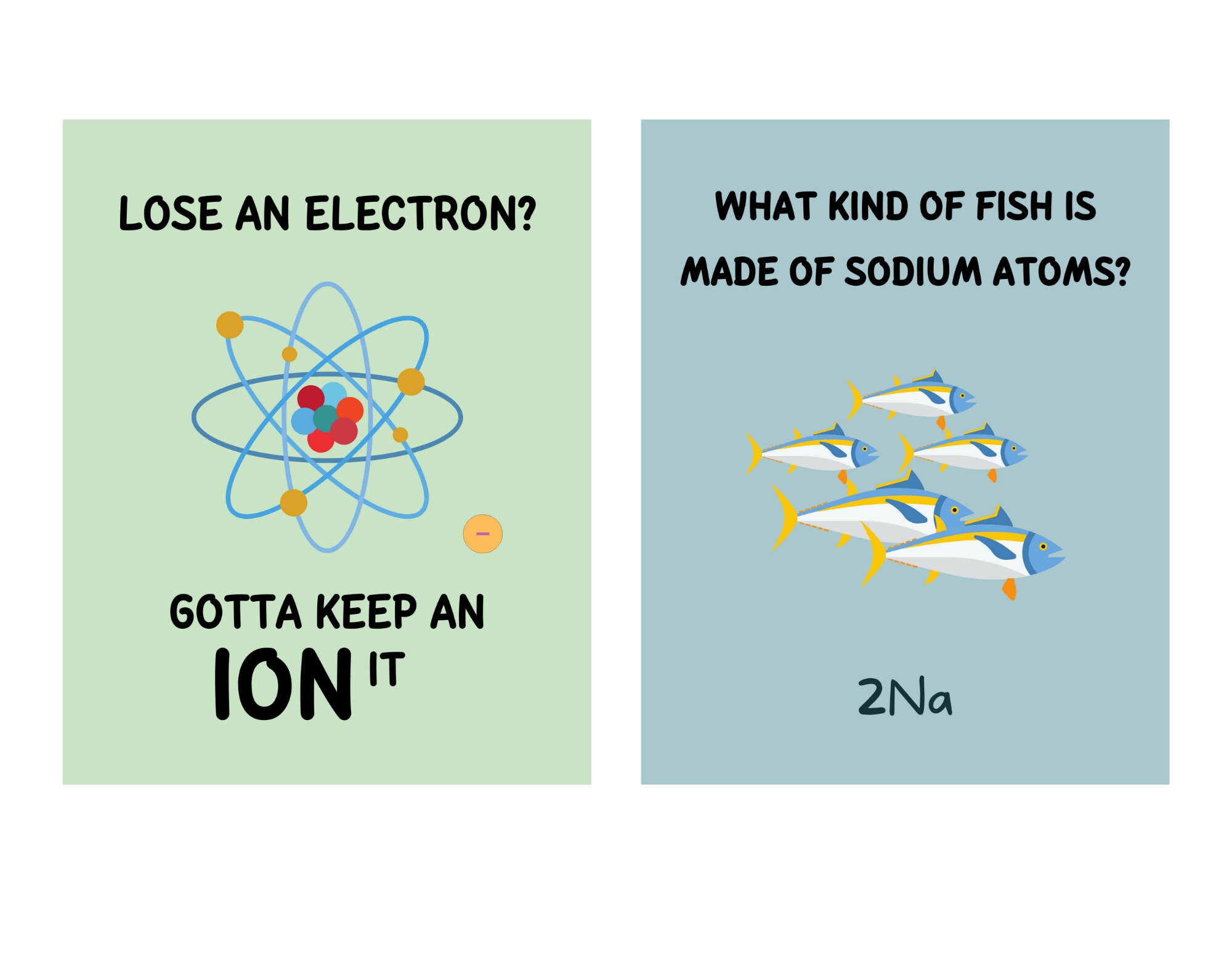 Vol4 set of 8 Funny Science Puns Posters, Chemistry Puns Posters ...