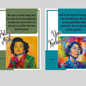 Famous Asian American Icons Posters (set of 25), Famous Pacific ...