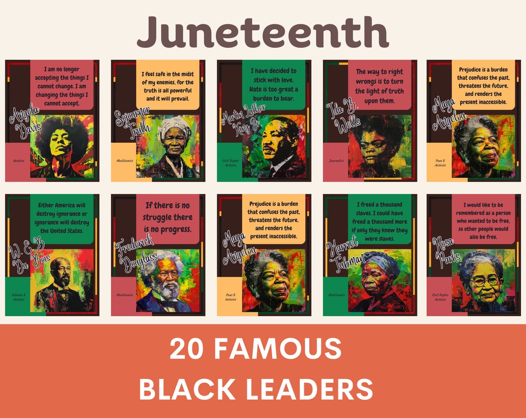 Juneteenth Posters, 20 Famous Black Leaders, Famous Black Activists ...