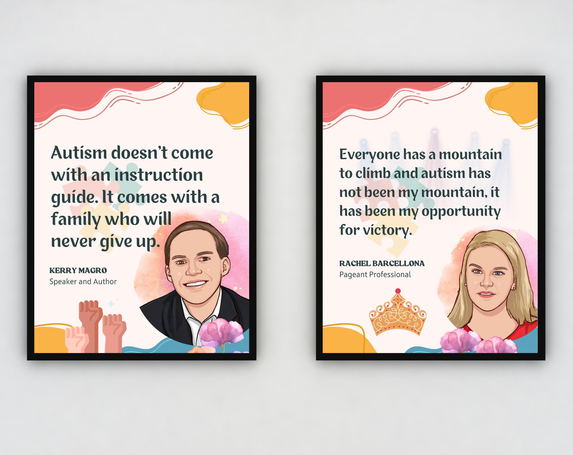 Famous People With Autism Postersset of 8, Autism Awareness, Famous ...