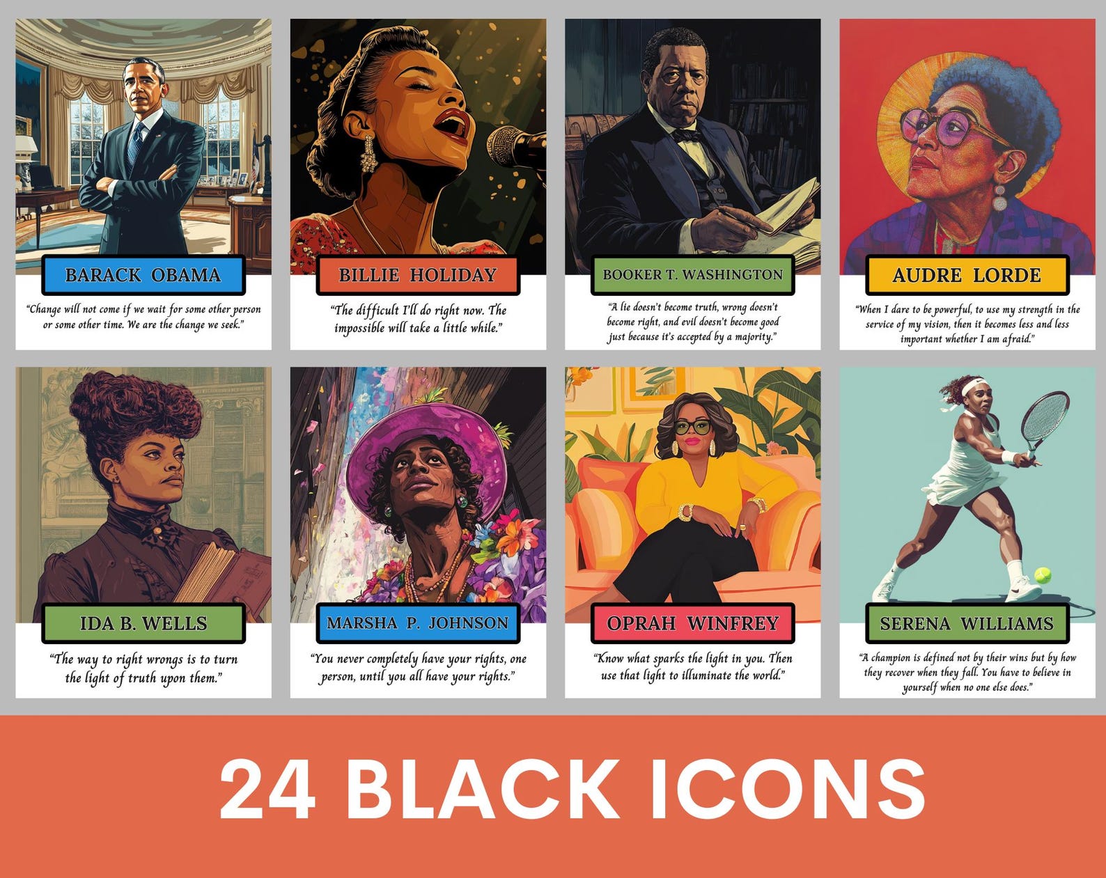 Famous Black Leaders, Black Icons, Black History Month Posters ...
