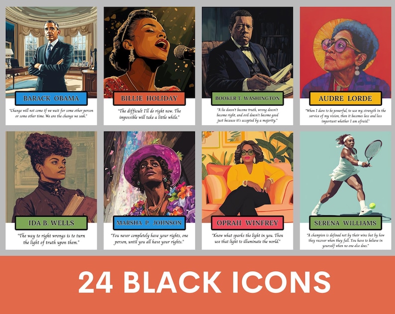 Famous Black Leaders, Black Icons, Black History Month Posters ...