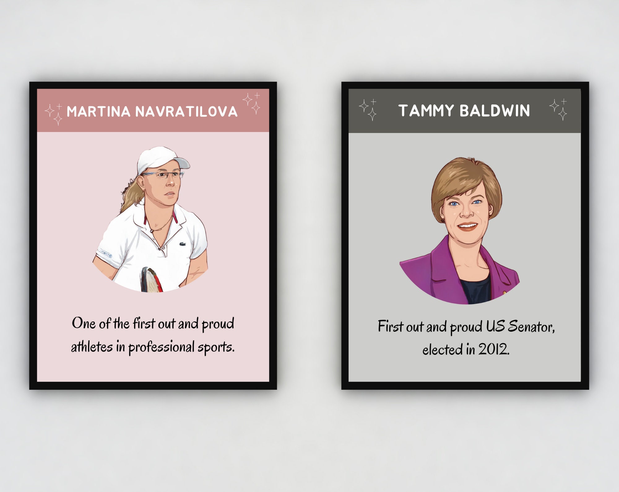 LGBTQ+ Leaders (set of 8 Posters), Famous LGBTQ Pioneers Posters, Pride ...