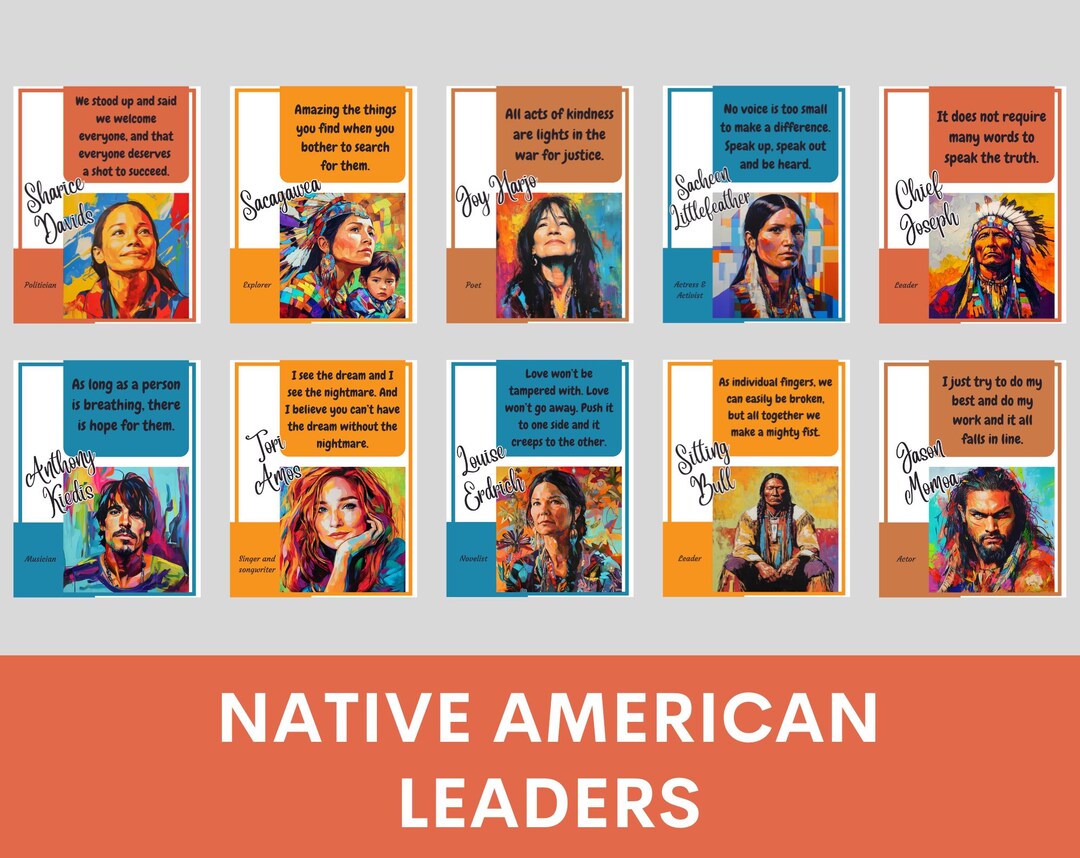 Native American Heritage Month, Famous Native American Leaders Posters ...