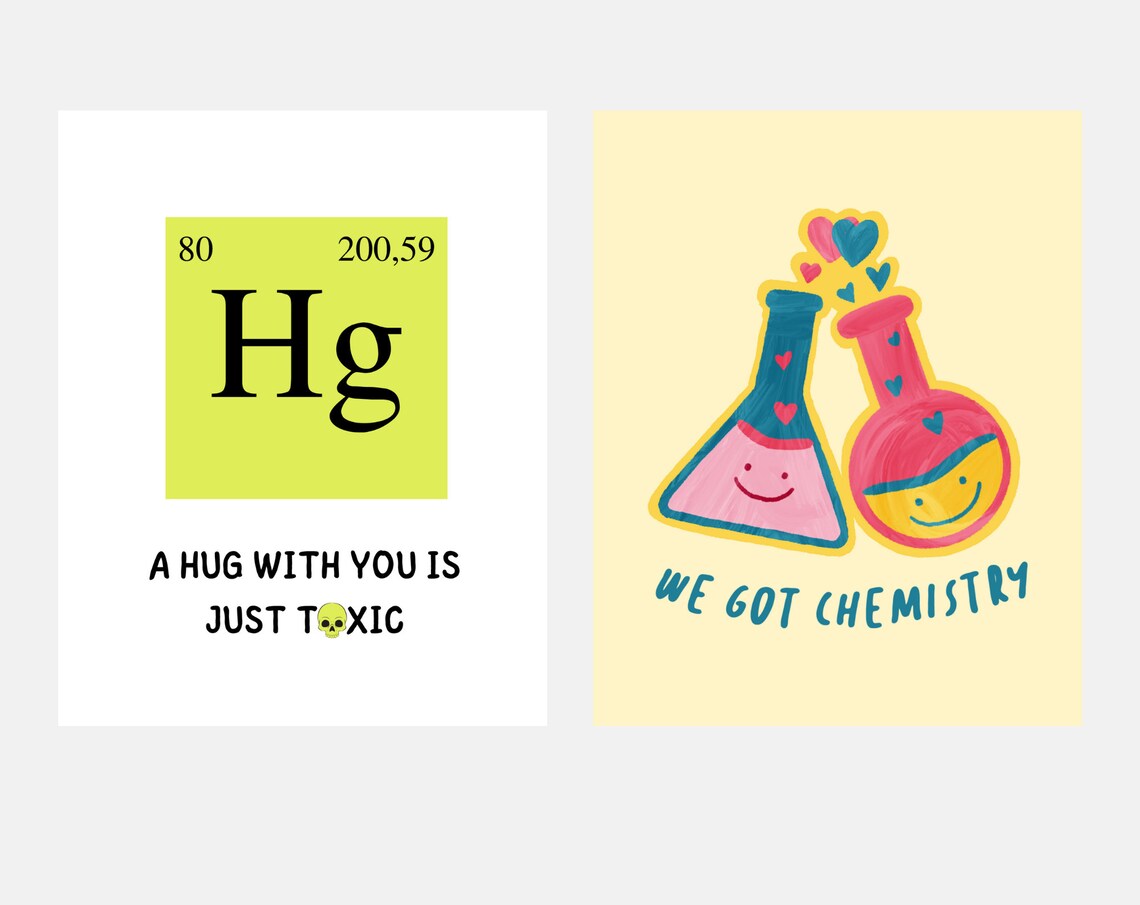 Vol4 set of 8 Funny Science Puns Posters Chemistry Puns - Etsy