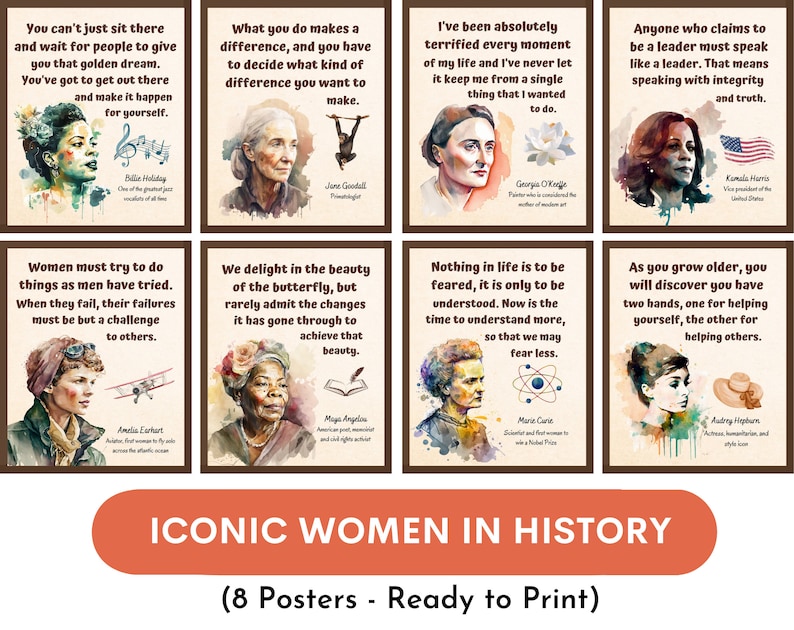 Iconic Women in History Posters, Inspiring Women in History ...