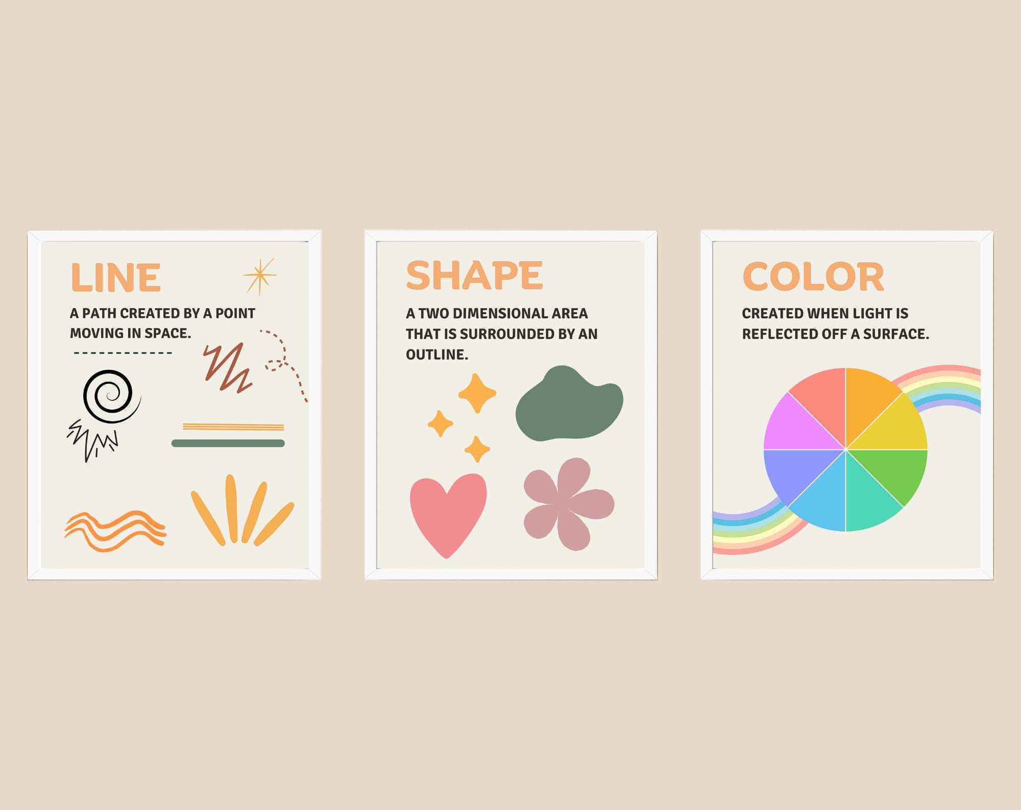 Elements of Art and Principles of Design Posters Bundle, Art Classroom ...