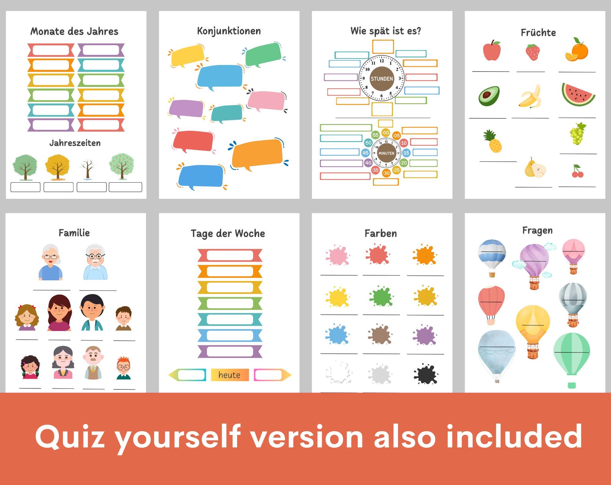 German Flashcards and Posters, German Language Learning, German ...