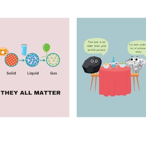 Vol2 (set of 8) Funny Science Puns Posters, Chemistry Puns Posters ...