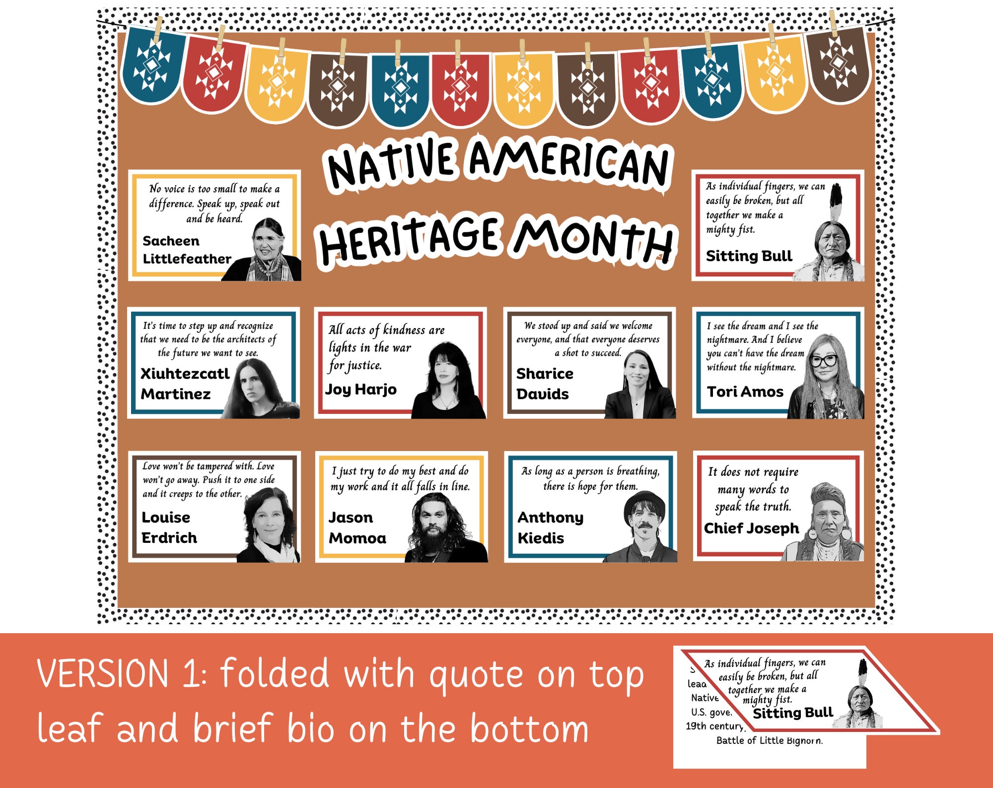 Native American Heritage Month Bulletin Board, Famous Native American ...