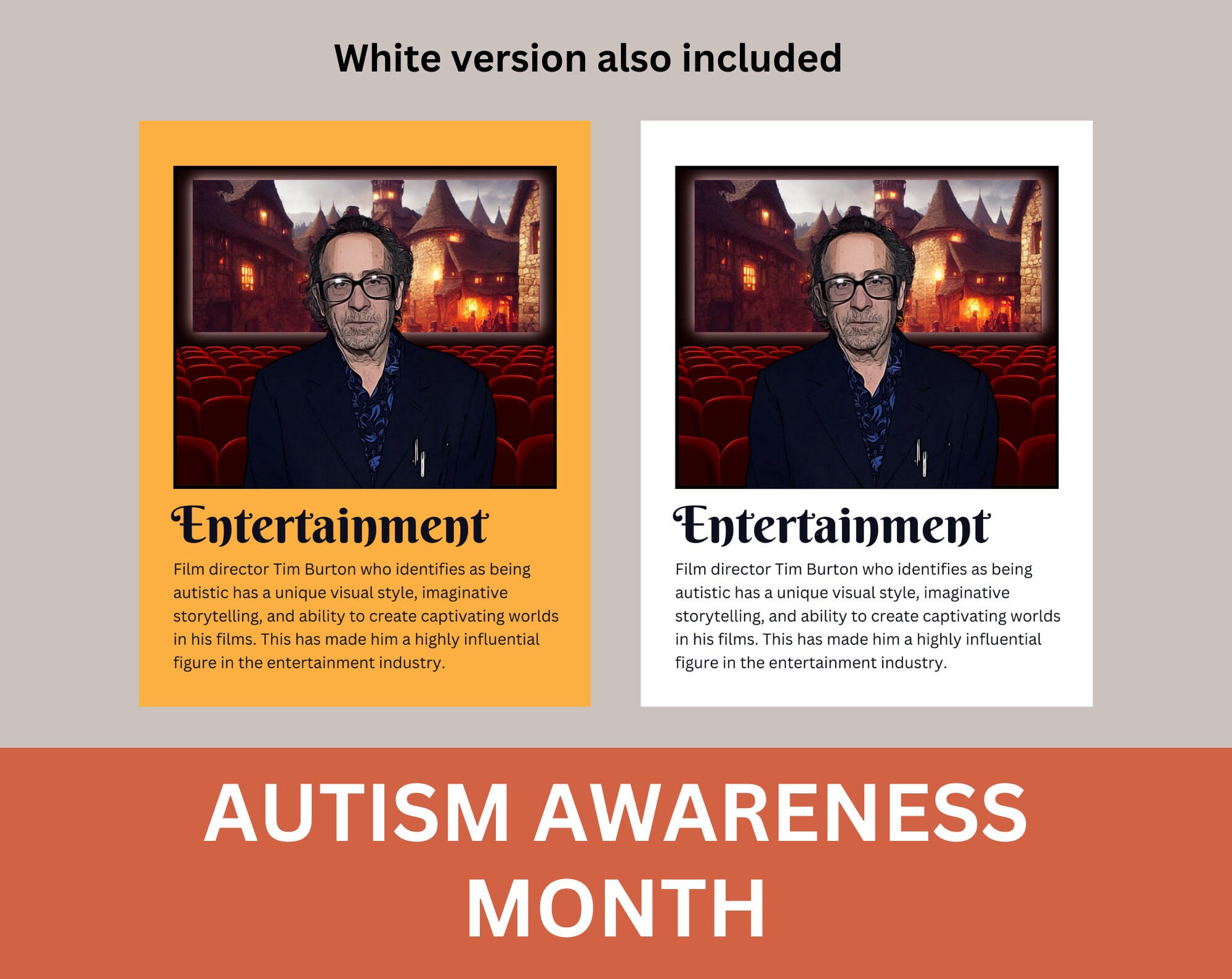 Autism Awareness Month, Famous People With Autism set of 9 Posters ...