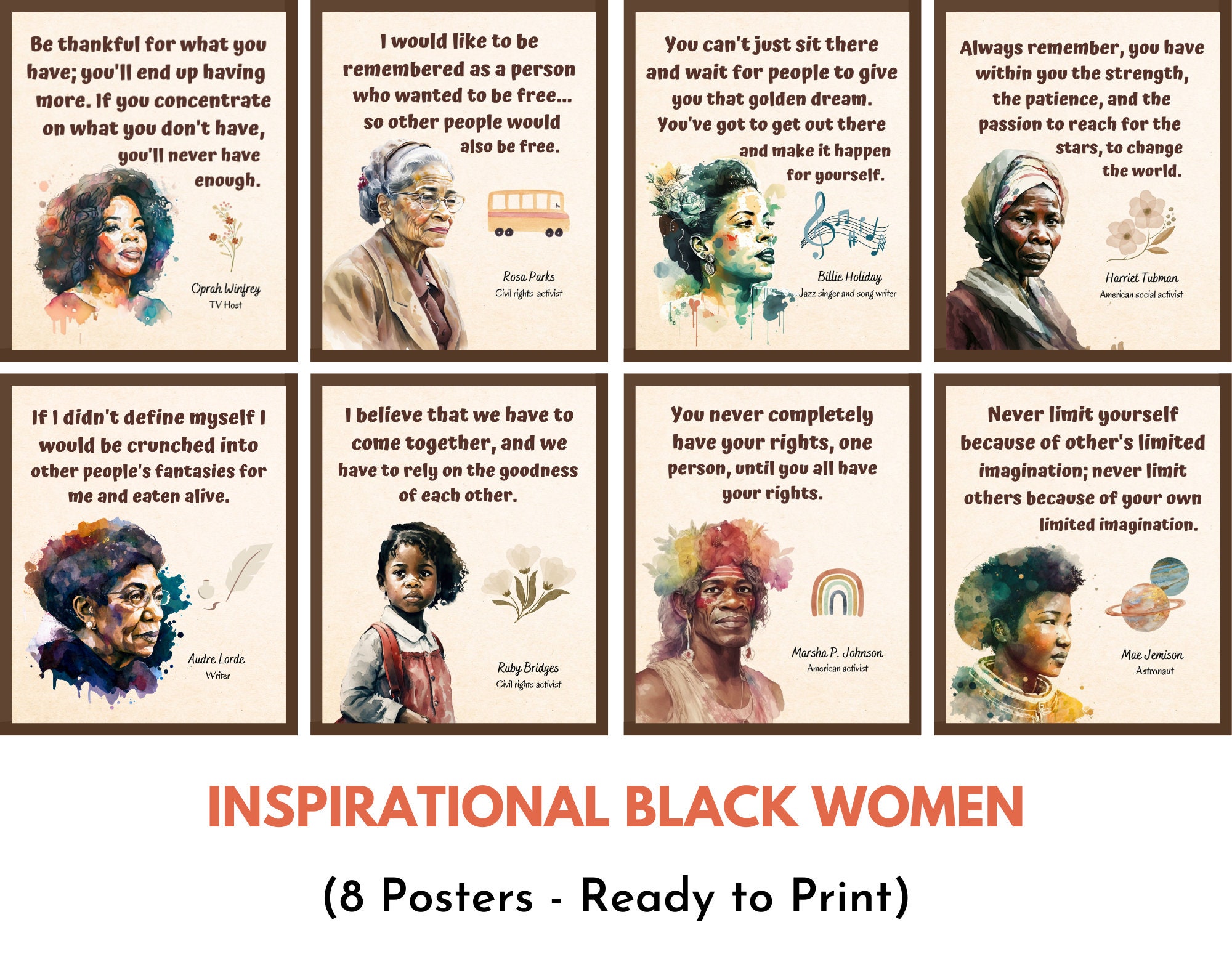 Inspirational Black Women in History Posters, Influential Black Women ...