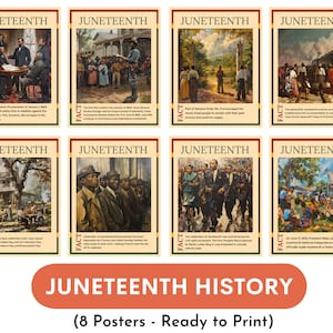 Juneteenth History Posters (set of 8), Freedom Posters, Juneteenth ...
