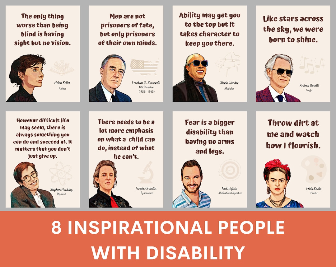 Inspirational People With Disability Posters (set of 8), Disability ...