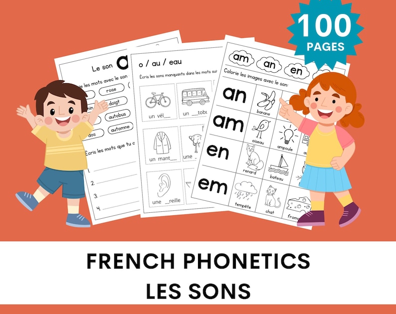 French Sounds Phonics Exercises, French Classroom (100 Pages), Les ...