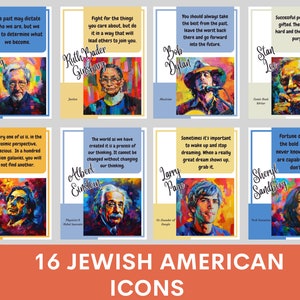 Famous Jewish American Icons Posters (set of 16), Jewish American ...